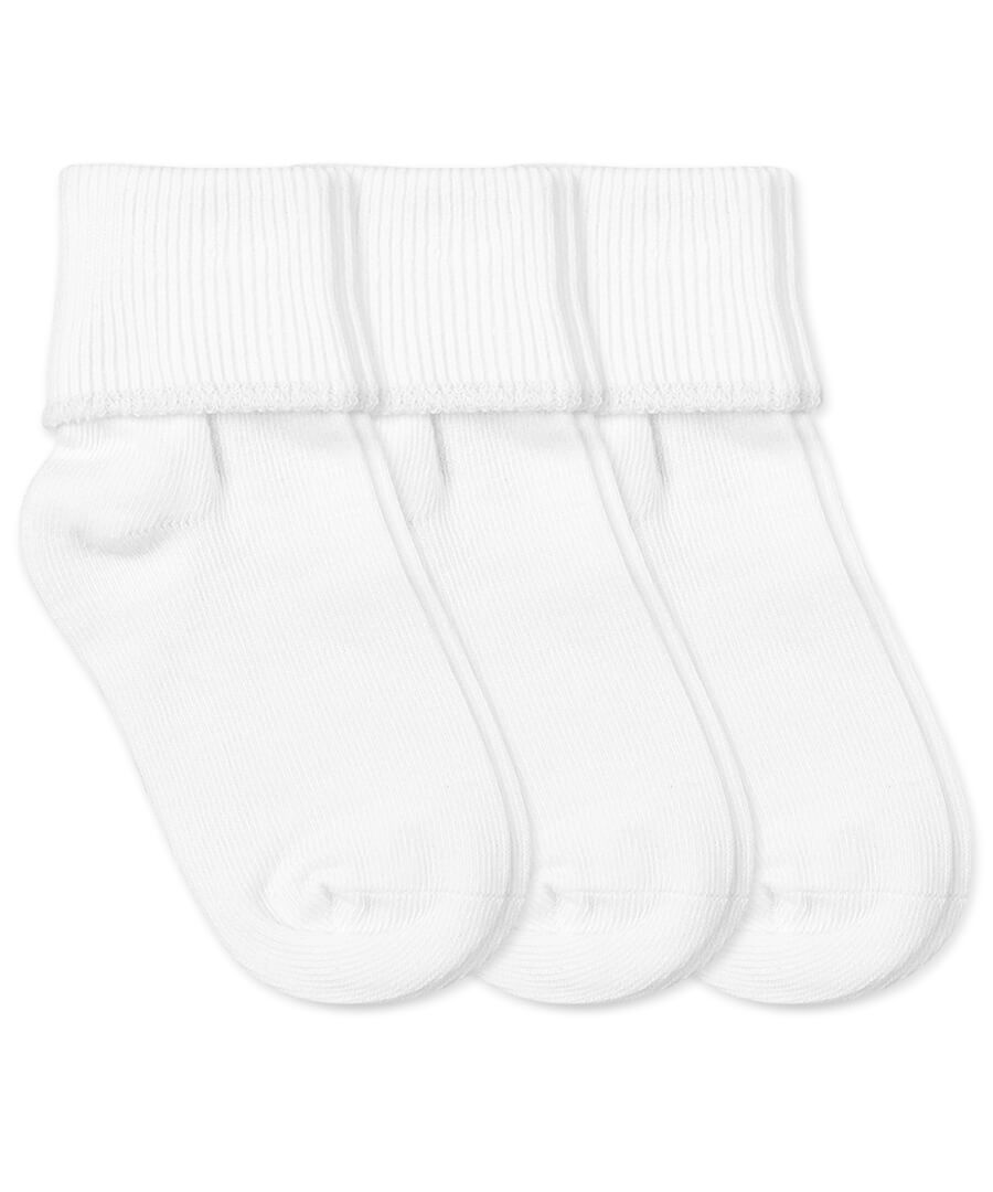 Classic White Turn Cuff Socks (3 Pair Pack) – The Ruffled Stork